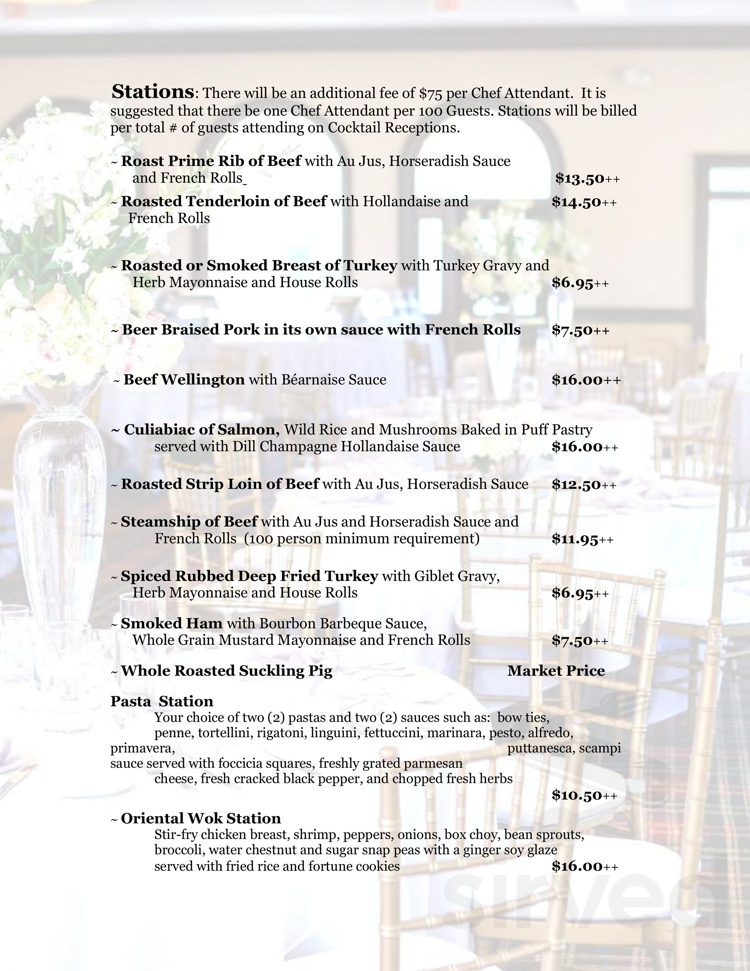 Menu - Savannah GA's Savannah Country Club | Sirved