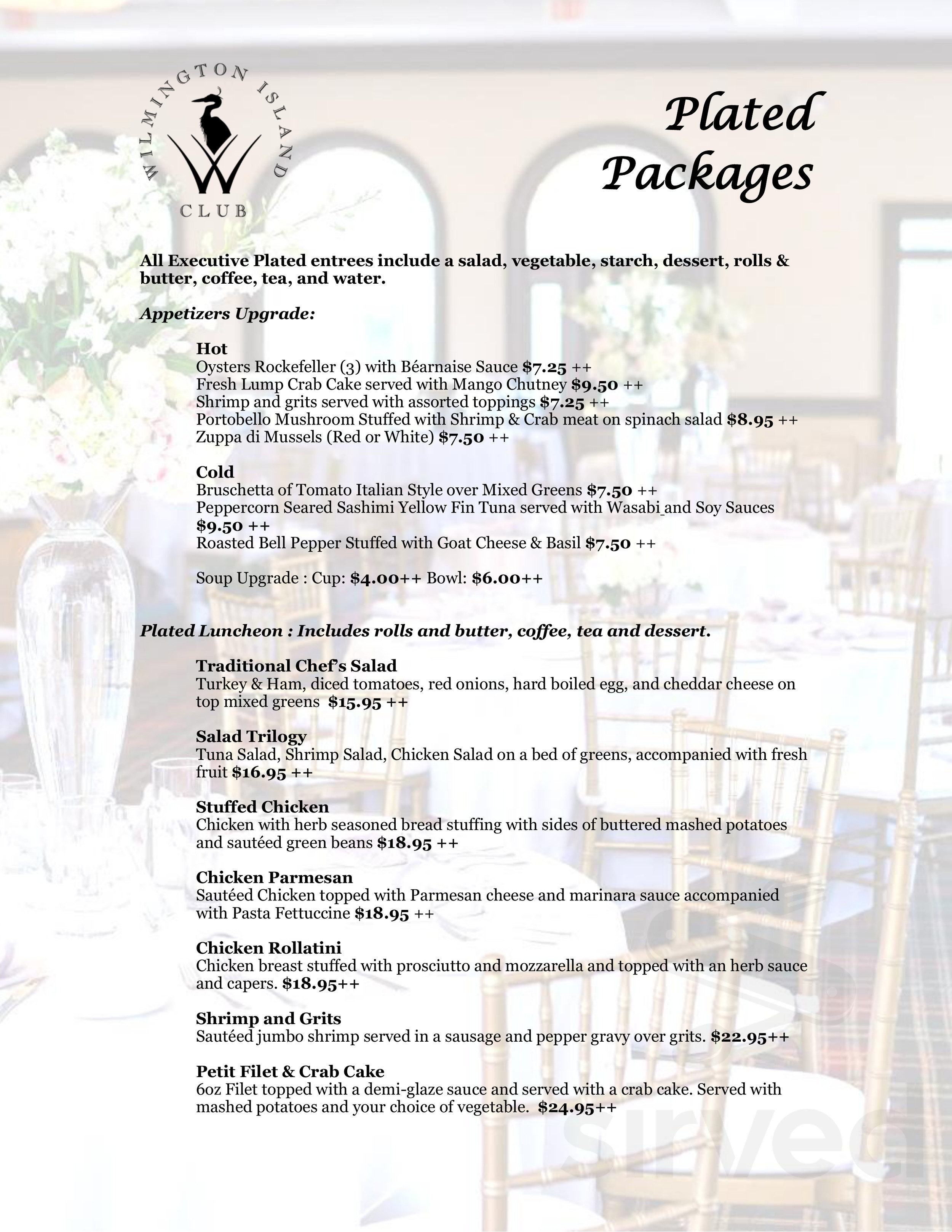 Menu - Savannah GA's Savannah Country Club | Sirved