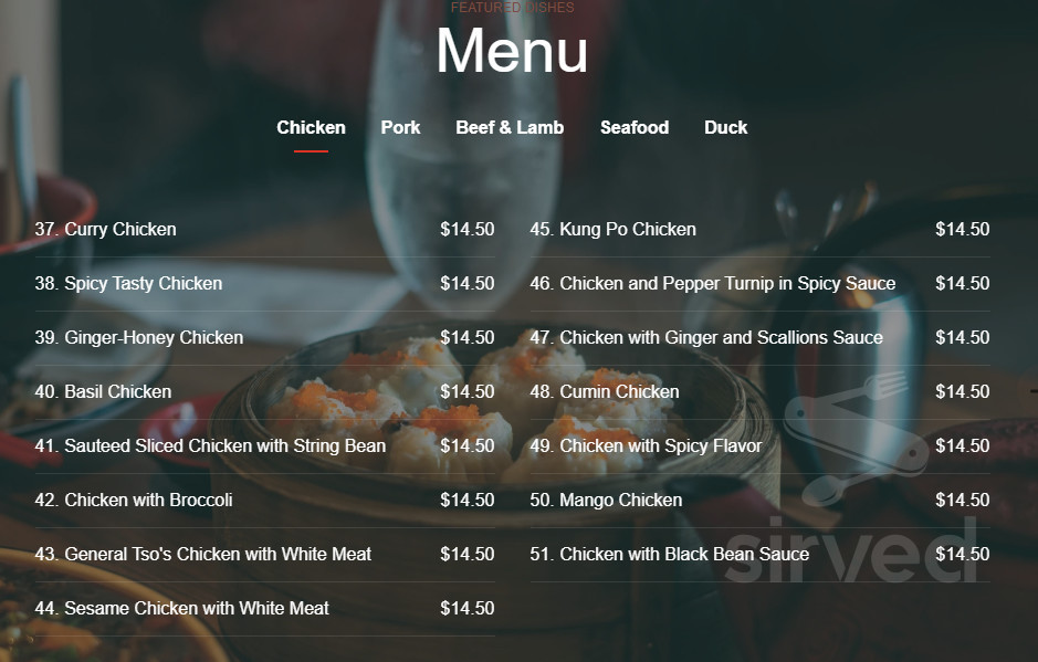 Menu - The Bronx NY's Moon Star Grill Restaurant | Sirved