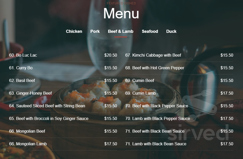 Menu - The Bronx NY's Moon Star Grill Restaurant | Sirved