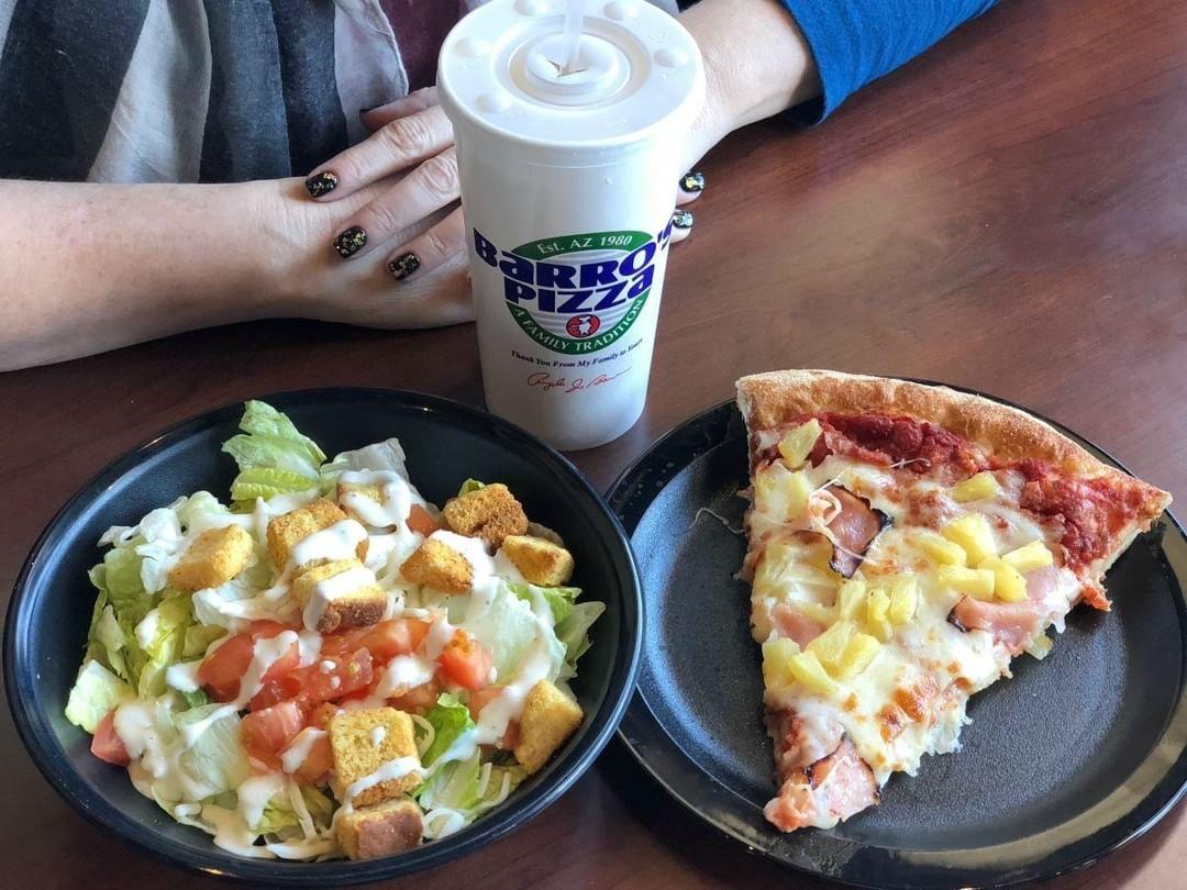 Barro's Pizza menu in Tucson, Arizona, USA