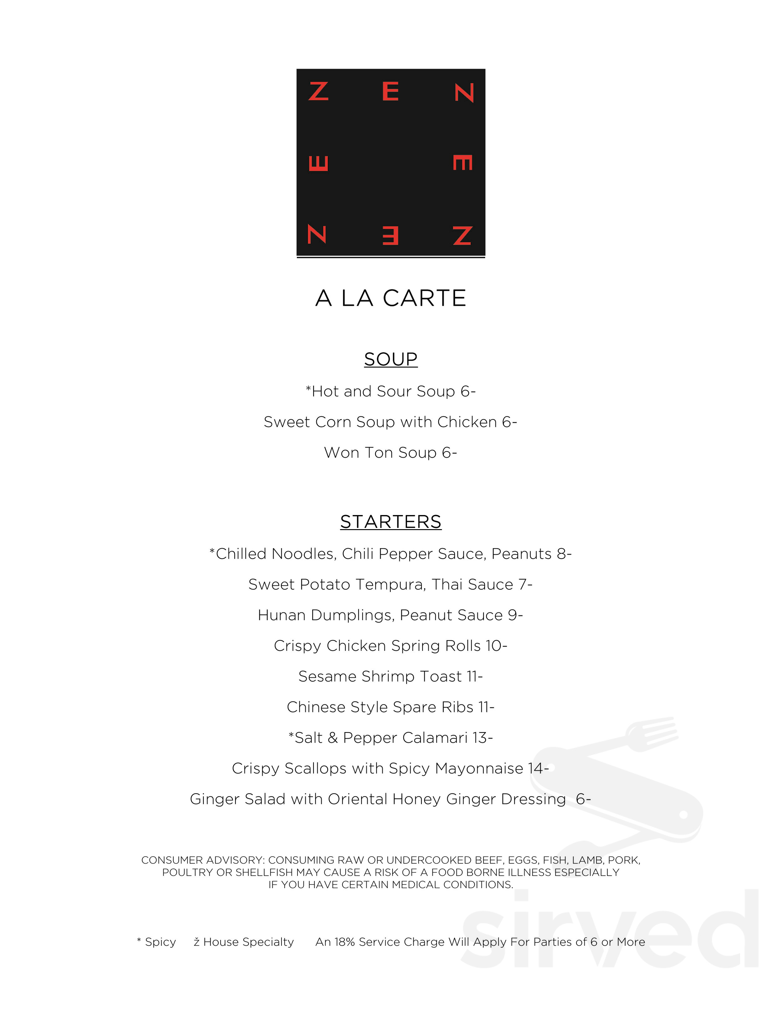 Zen menus in Championsgate, Florida, United States