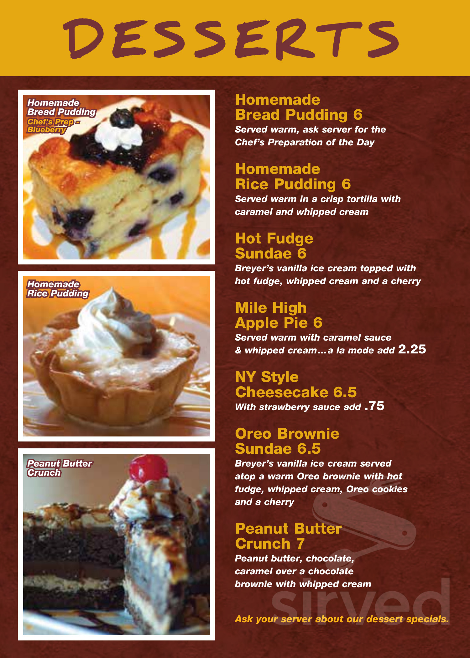Silver Spring Mining Company menu in Bel Air, Maryland, USA