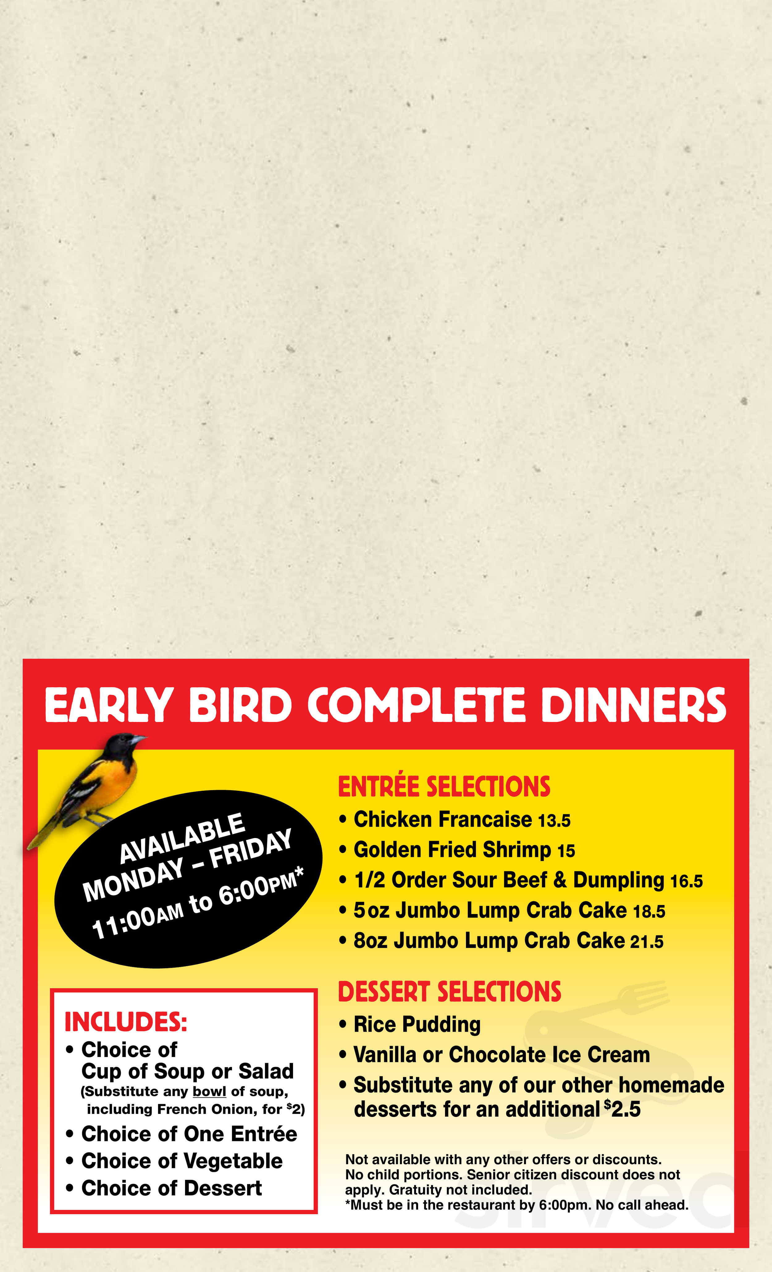 Silver Spring Mining Company Menu - Bel Air, Maryland | Sirved