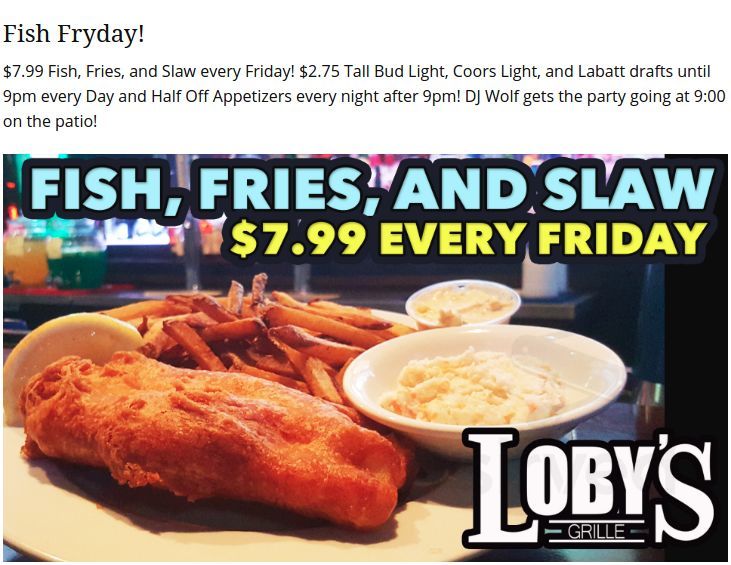Loby's Bar & Grille menus in Canton, Ohio, United States