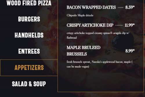 Hickory Social House menu in Hickory, North Carolina, USA
