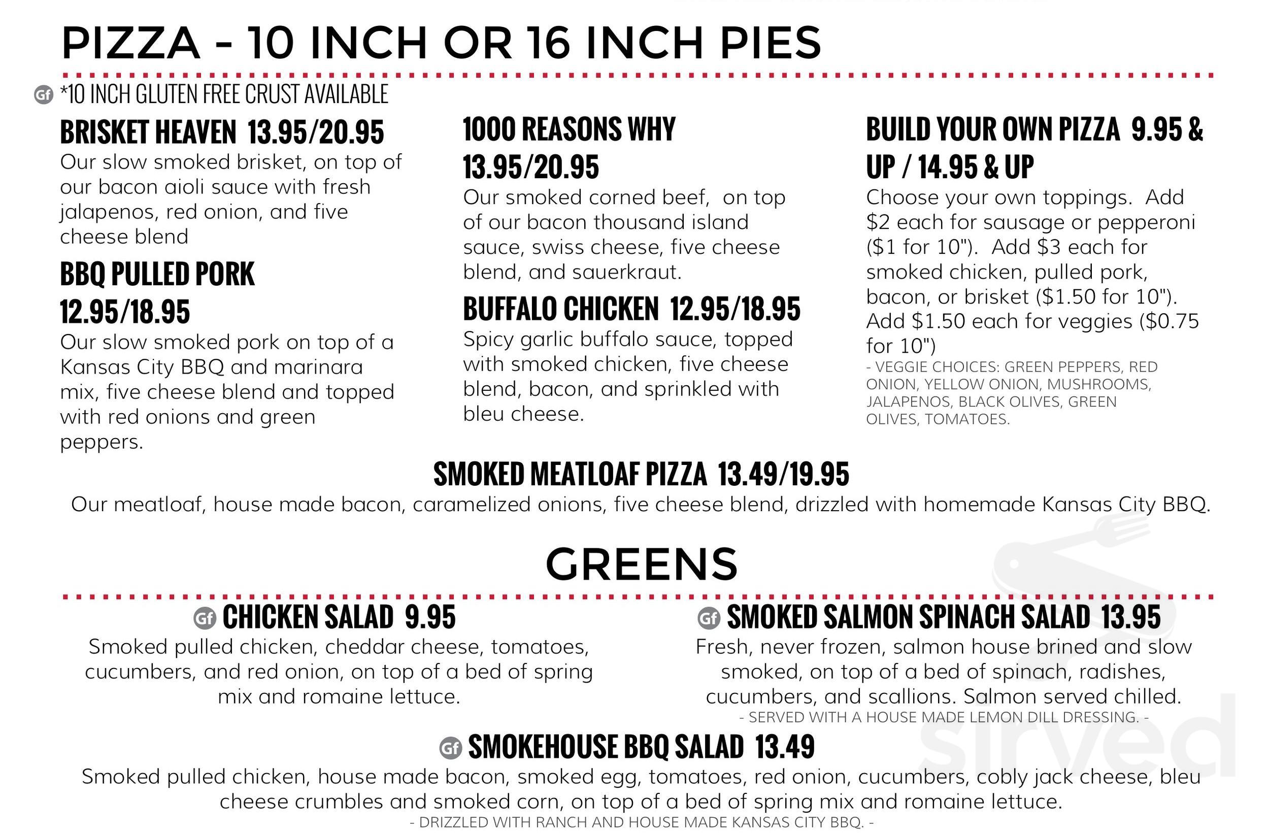 Menu - Mukwonago WI's David Alan Alan's Smokehouse & Saloon | Sirved