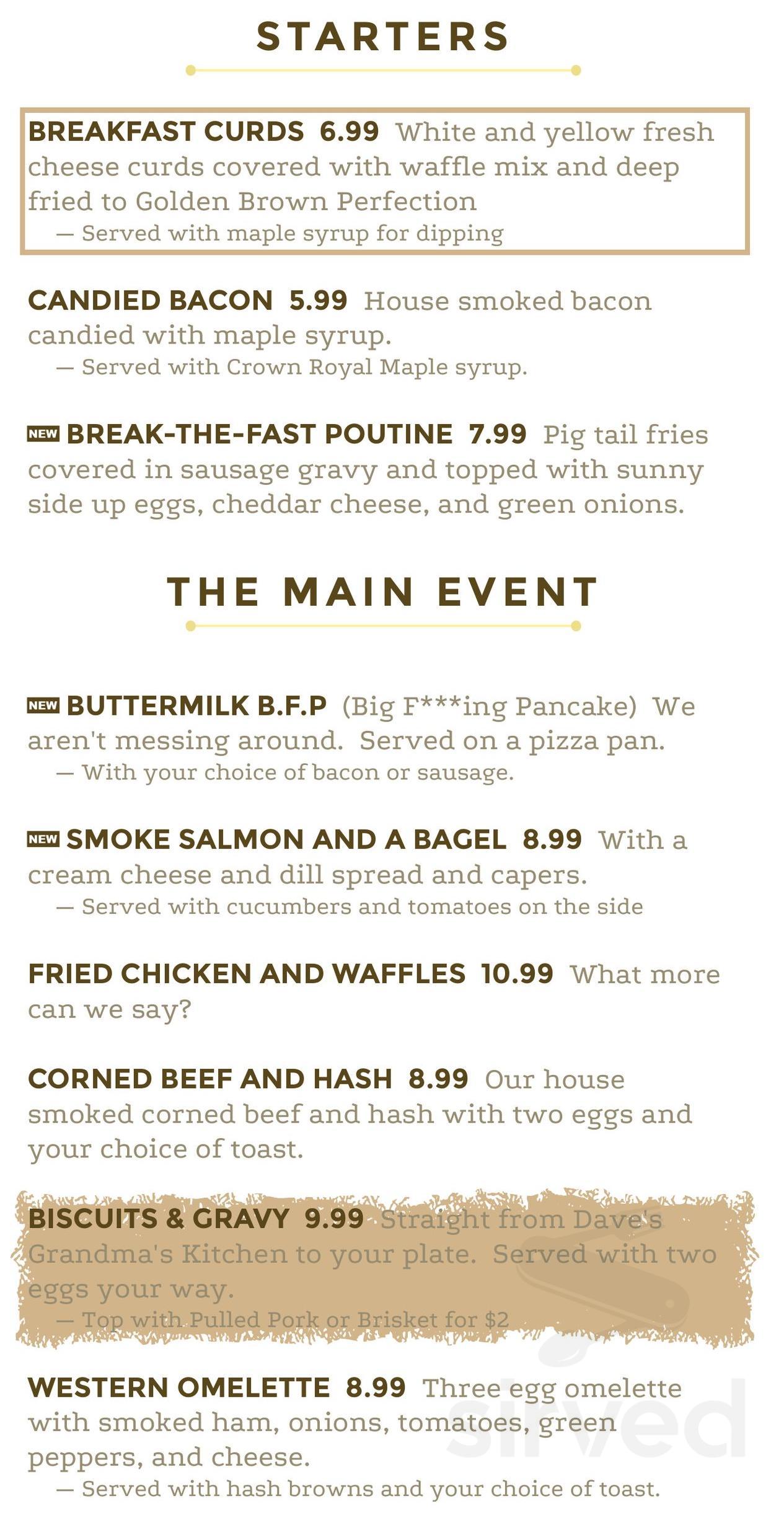 David Alan Alan's Smokehouse & Saloon menu in Mukwonago, Wisconsin, USA