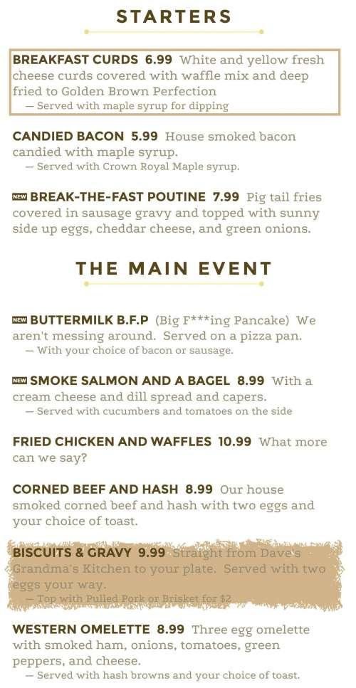 David Alan Alan's Smokehouse & Saloon menu in Mukwonago, Wisconsin, USA