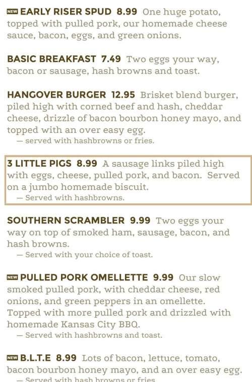 David Alan Alan's Smokehouse & Saloon menu in Mukwonago, Wisconsin, USA