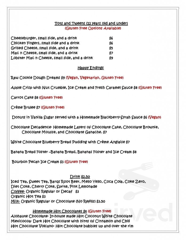 Bite menu in Milford, Ohio, USA