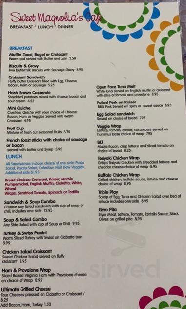 Sweet Magnolias Café & Gift Shop menus in Bartow, Florida, United States