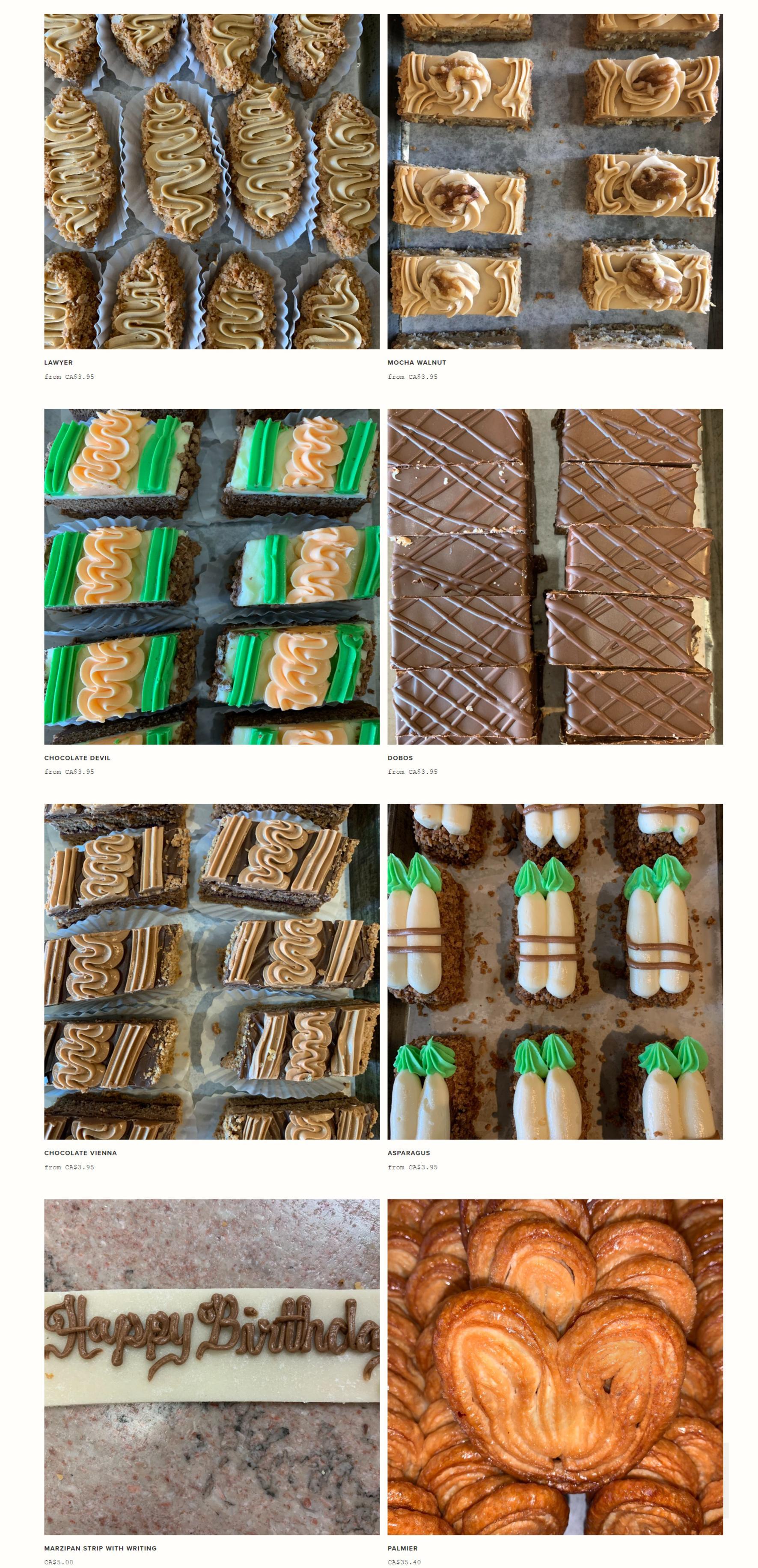 Bon Ton Pastry & Confectionery menu in Vancouver, British Columbia, Canada