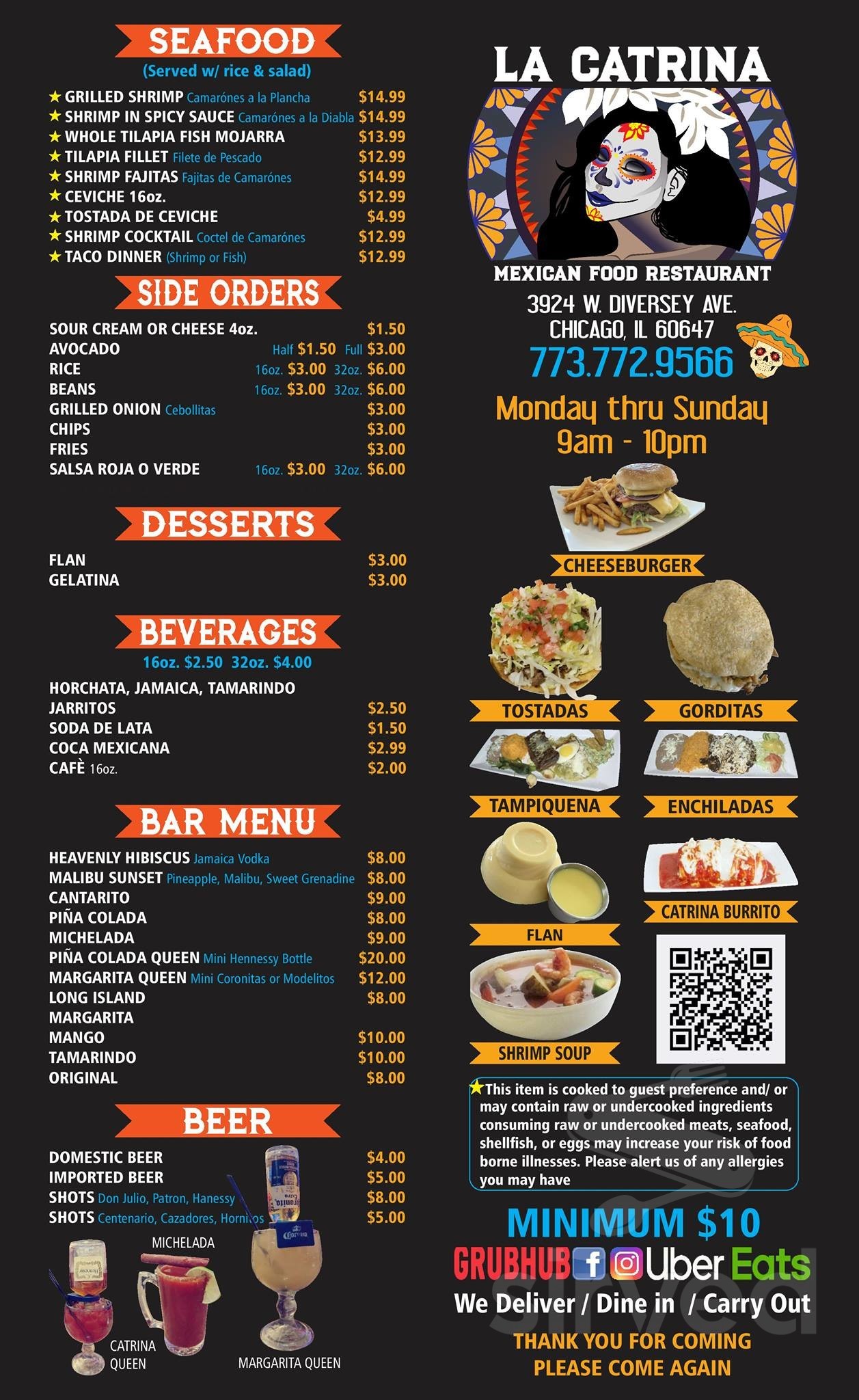 LA CATRINA RESTAURANT menus in Chicago, Illinois, United States