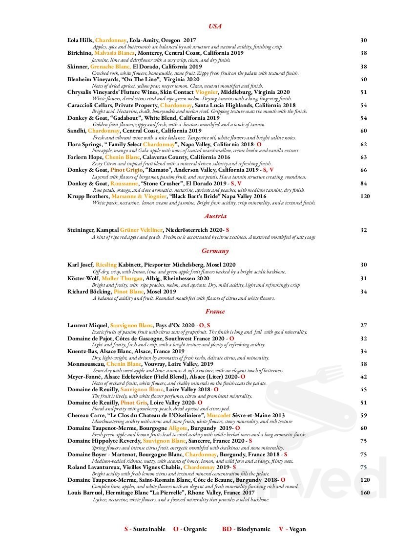 Brambly Park menu in Richmond, Virginia, USA