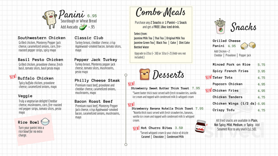 Bounce Boba Lounge menu in Northridge, California, USA