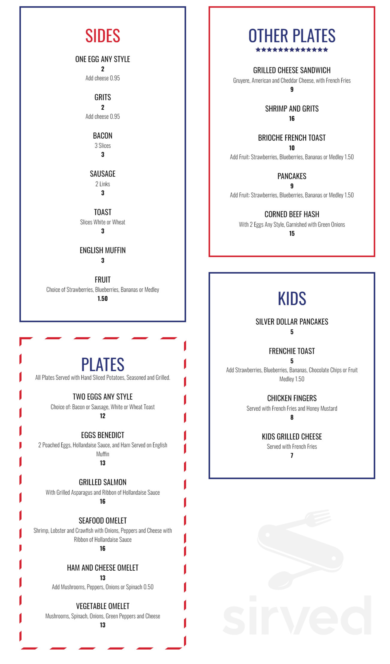 Eating Americana menu in Norcross, Georgia, USA