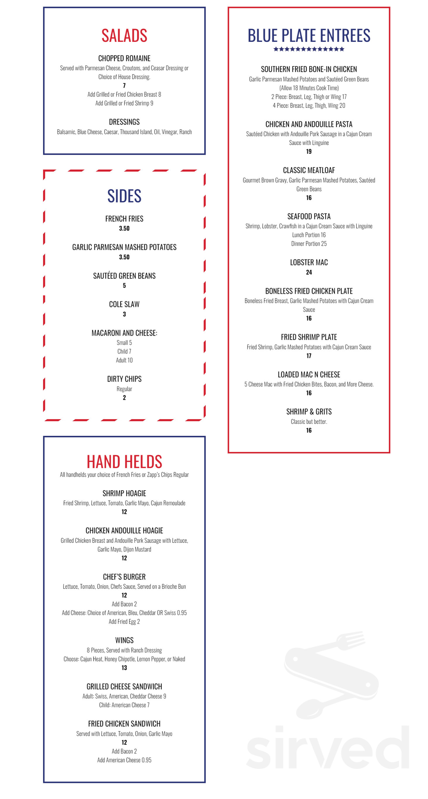 Eating Americana menu in Norcross, Georgia, USA