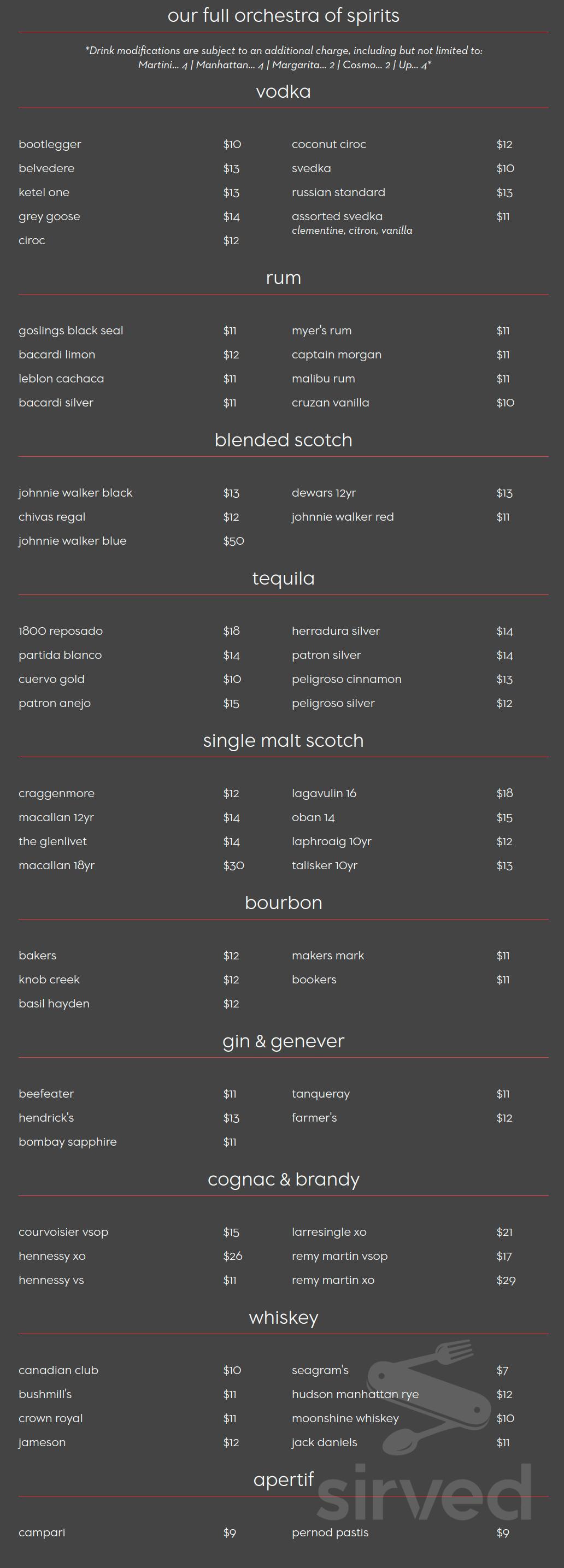 Dizzy's Club menus in New York, New York, United States