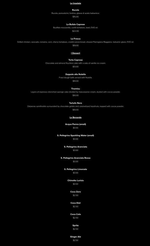 Enzo Bruni La Pizza Gourmet - UES menu in New York, New York, USA