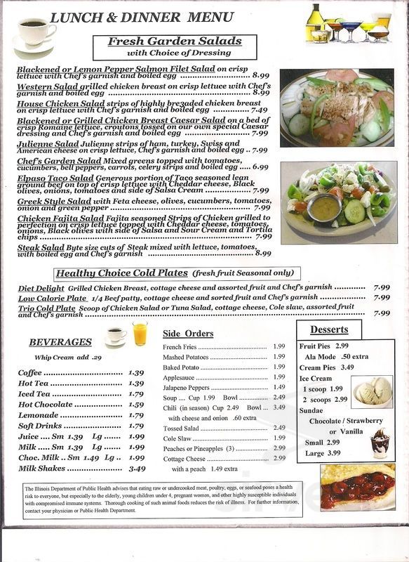 Grubsteakers Restaurant menu in Rochelle, Illinois, USA