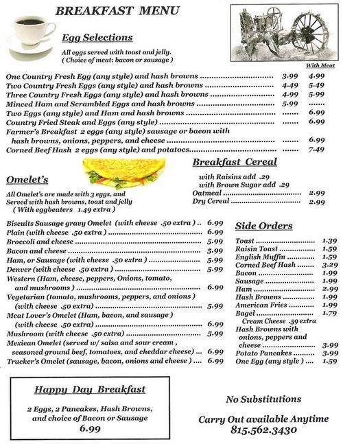 Grubsteakers Restaurant menu in Rochelle, Illinois, USA