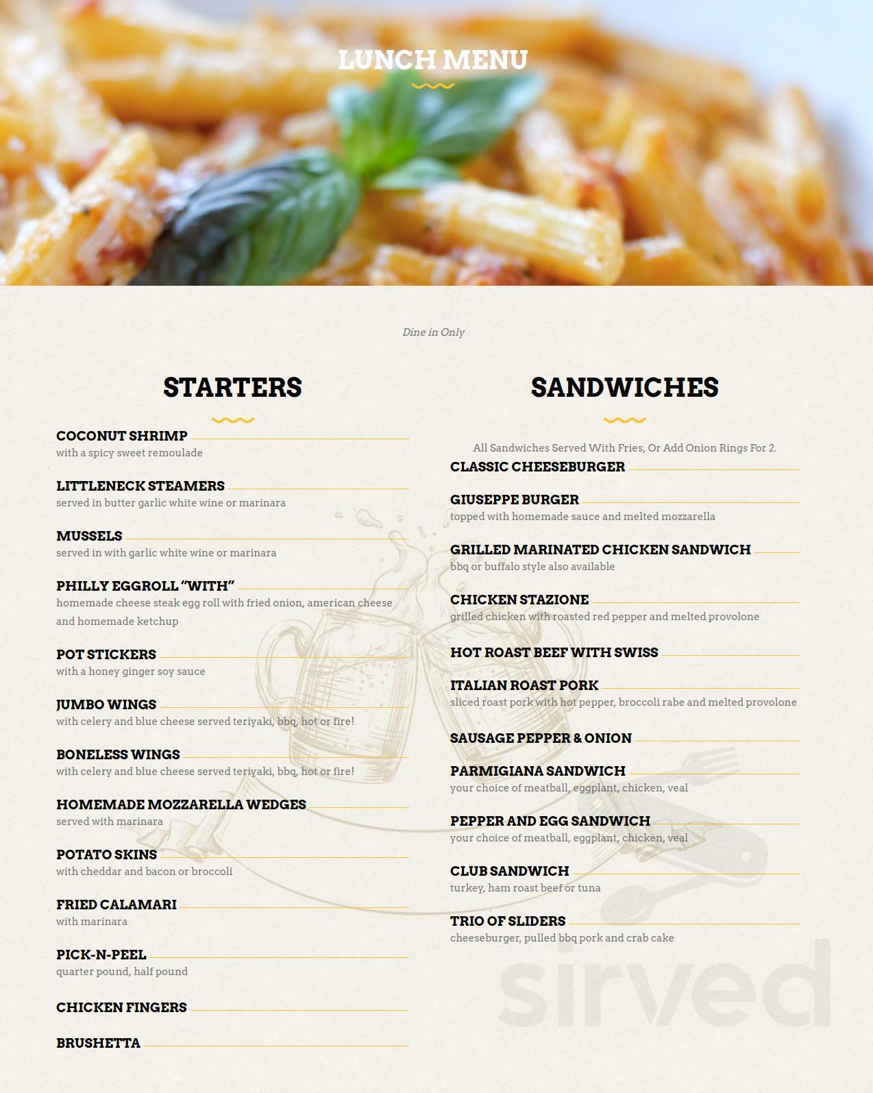Menu for Giuseppe’s Pizza & Family Restaurant in Richboro, PA | Sirved