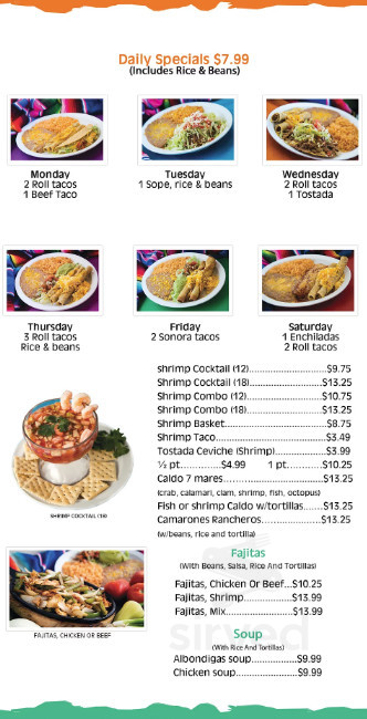Taco Salsa menu in Yuma, Arizona, USA