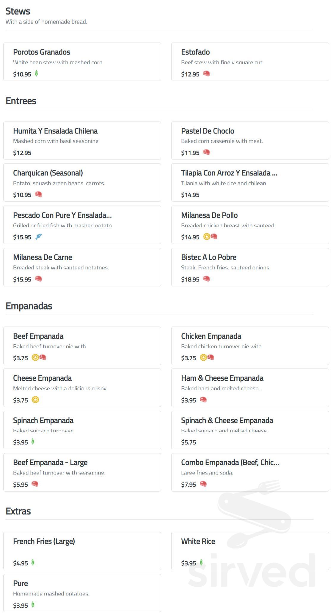 Rincon Chileno Deli menu in Lawndale, California, USA