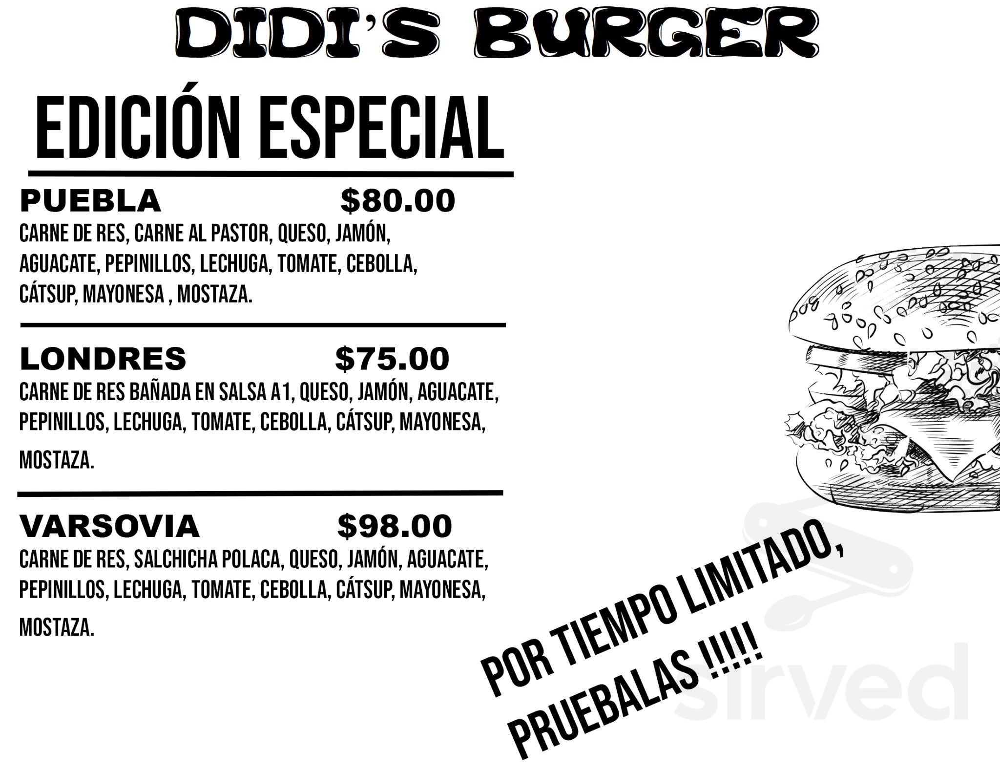 Didi´s Burger menu in 32883 Ojinaga, Chih., Mexico