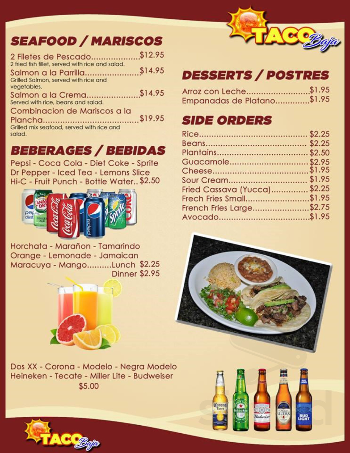 Taco Baja Manassas menu in Manassas, Virginia, USA