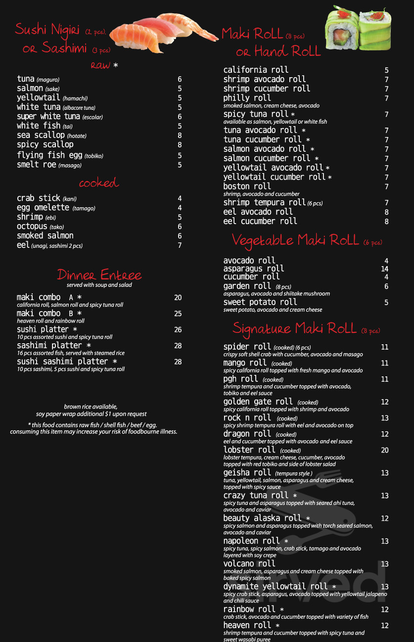 Sesame Inn menus in McMurray, Pennsylvania, United States