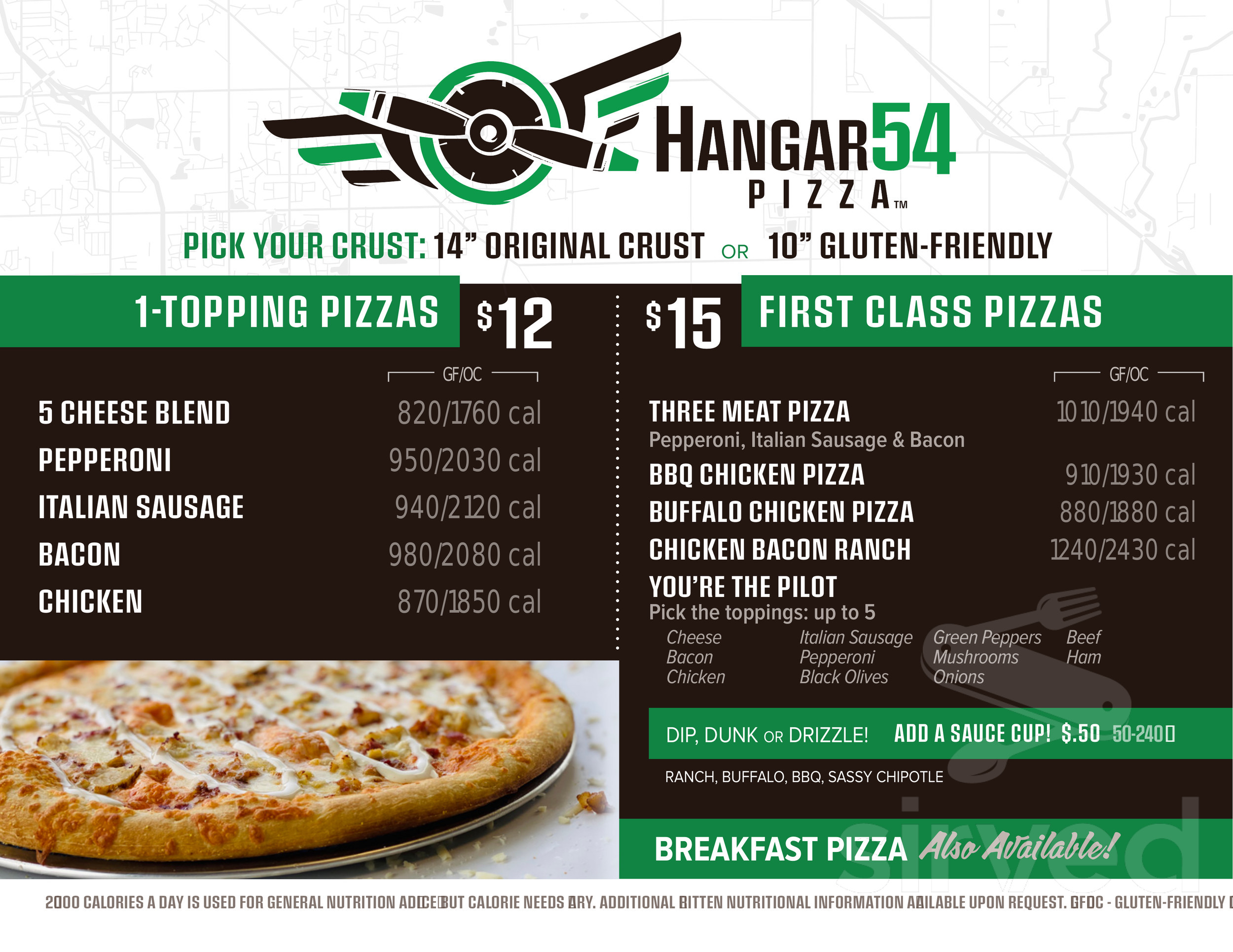 Menu for Hangar 54 Pizza in Willard, Missouri, United States