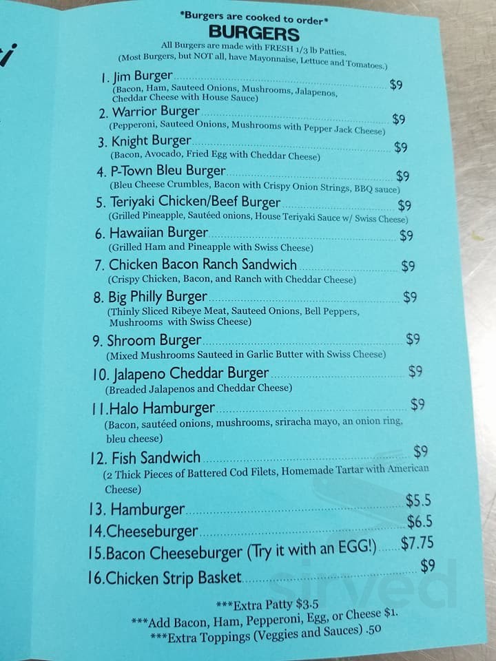Burger Jim menu in Palmer, Alaska, USA
