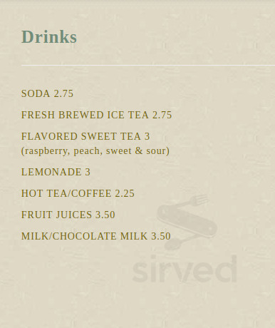 The Inn at St Peter's Village menu in St Peters, Pennsylvania, USA