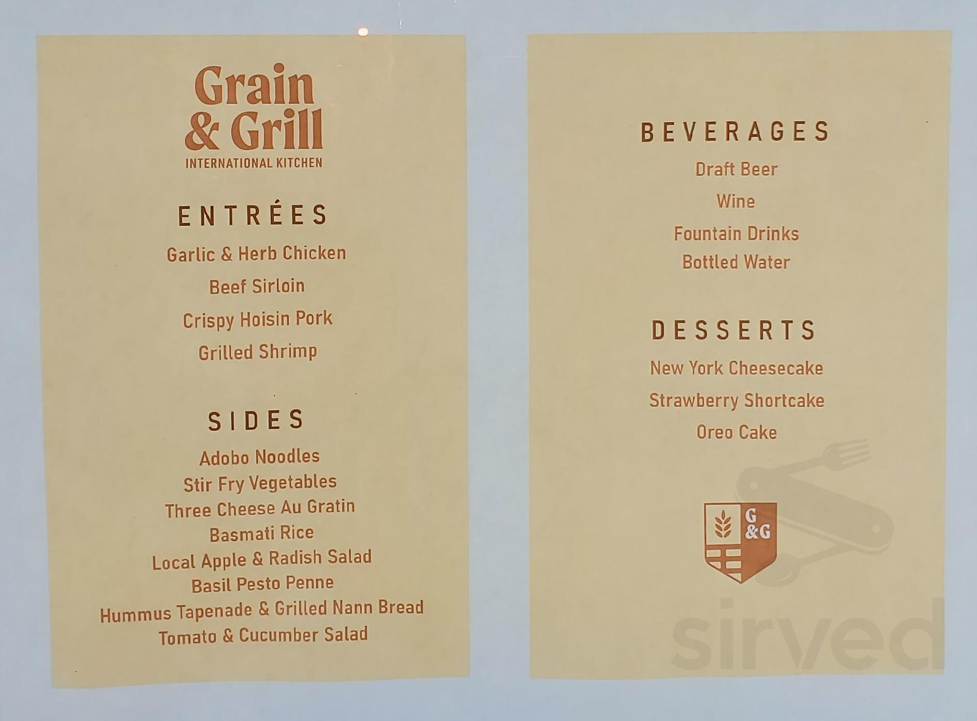 Grain & Grill menu in Doswell, Virginia, USA