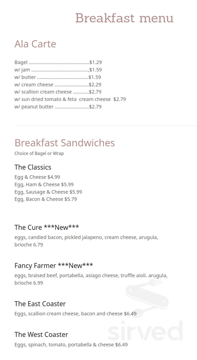 Port City Cafe & Bakery menu in Oswego, New York, USA