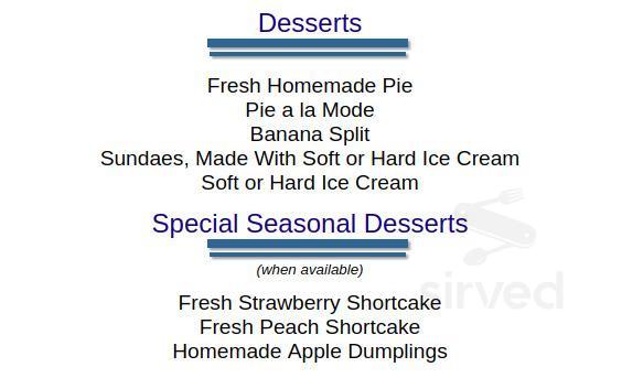 Farmer's Inn Restaurant menus in Sigel, Pennsylvania, United States