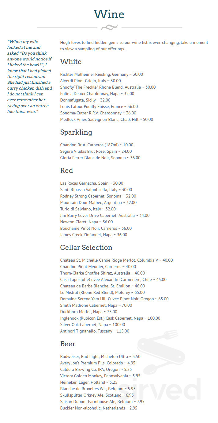 Menu - Hilton Head Island SC's Sunset Grille | Sirved