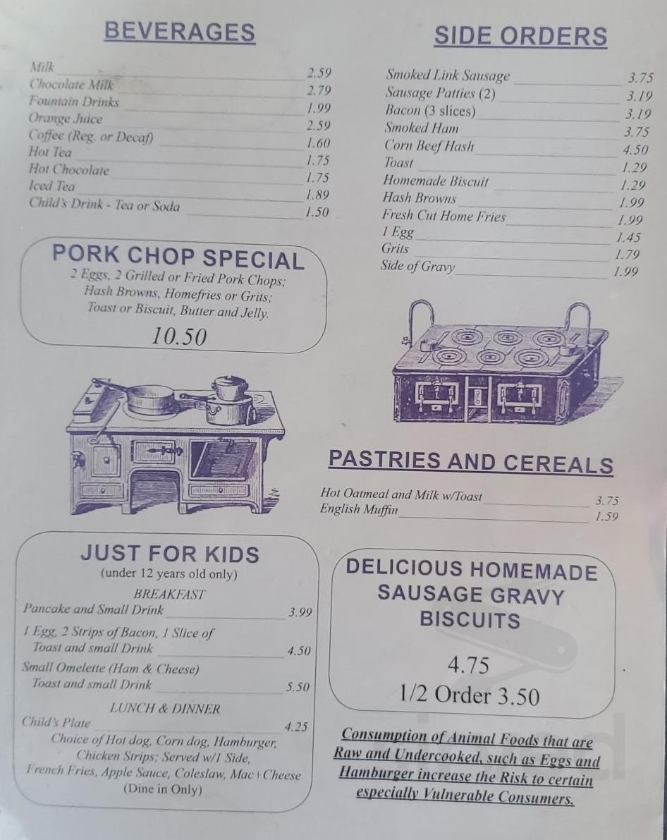 Bett's Big T Restaurant menus in Chiefland, Florida, United States