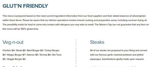 Menu for Wood-n-Tap - Enfield in Enfield, CT | Sirved
