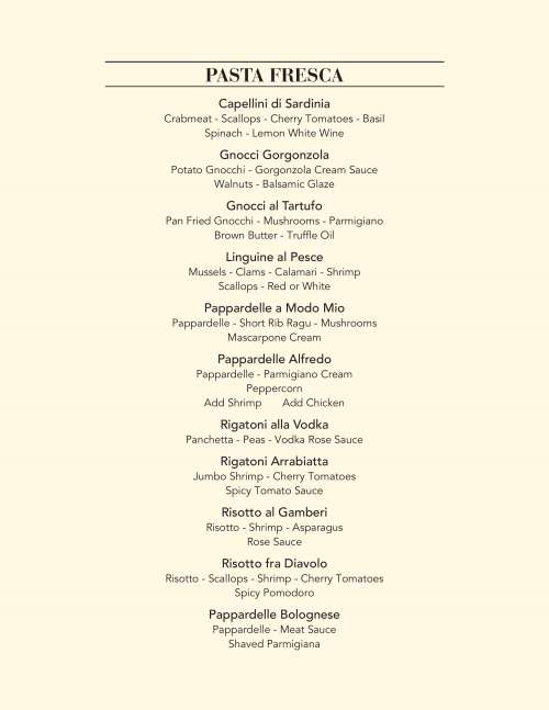 Il Posto Ristorante menu in Avalon, New Jersey, USA