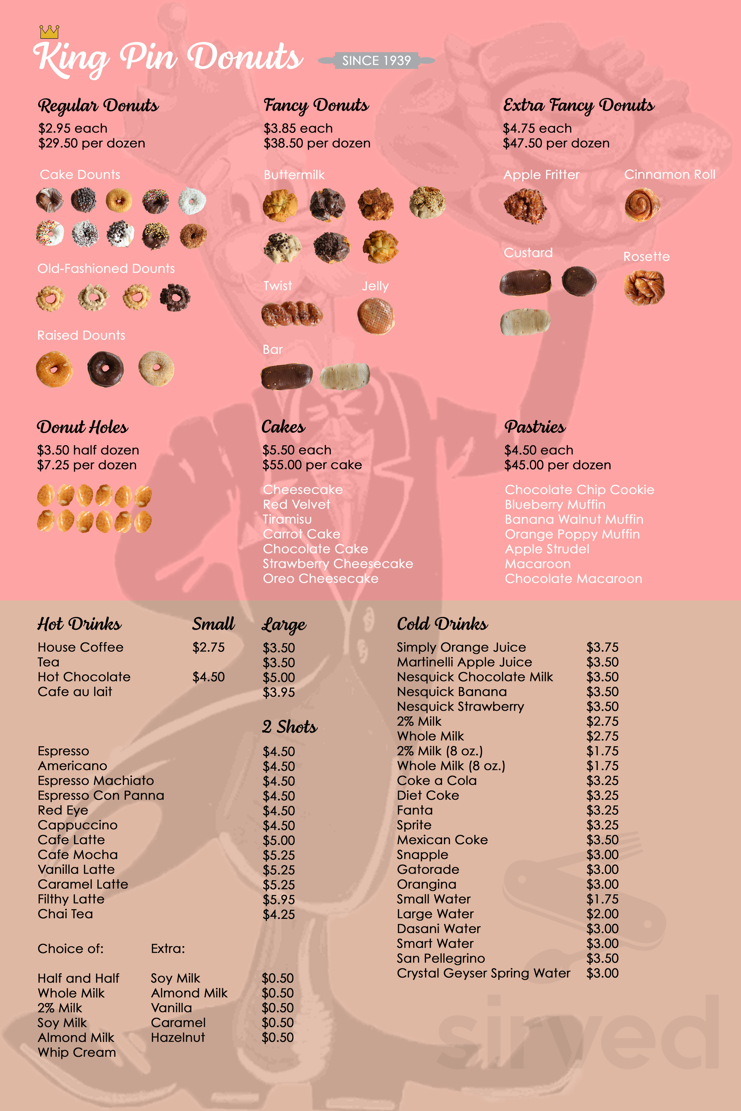 Kingpin Donuts menu in Berkeley, California, USA