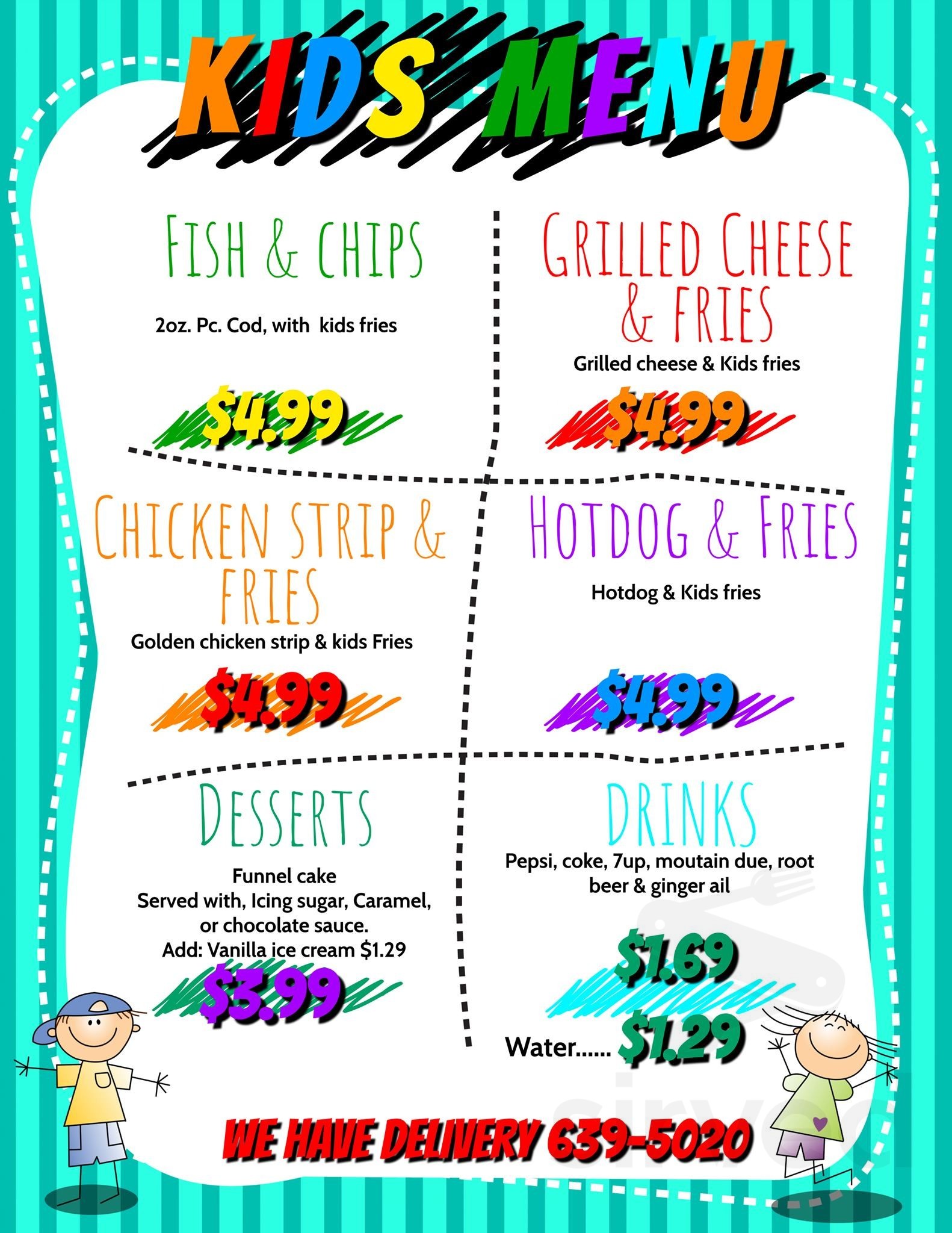 Menu for Newfoundland Comfort Food in Corner Brook, NL | Sirved