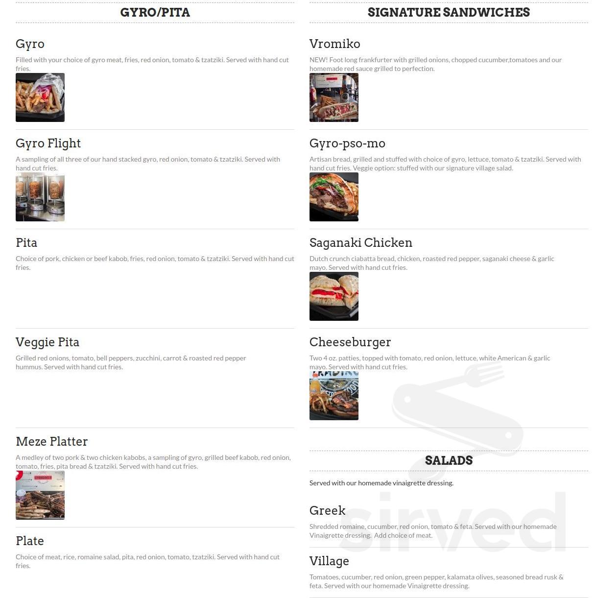 Gyradiko menus in Carpentersville, Illinois, United States