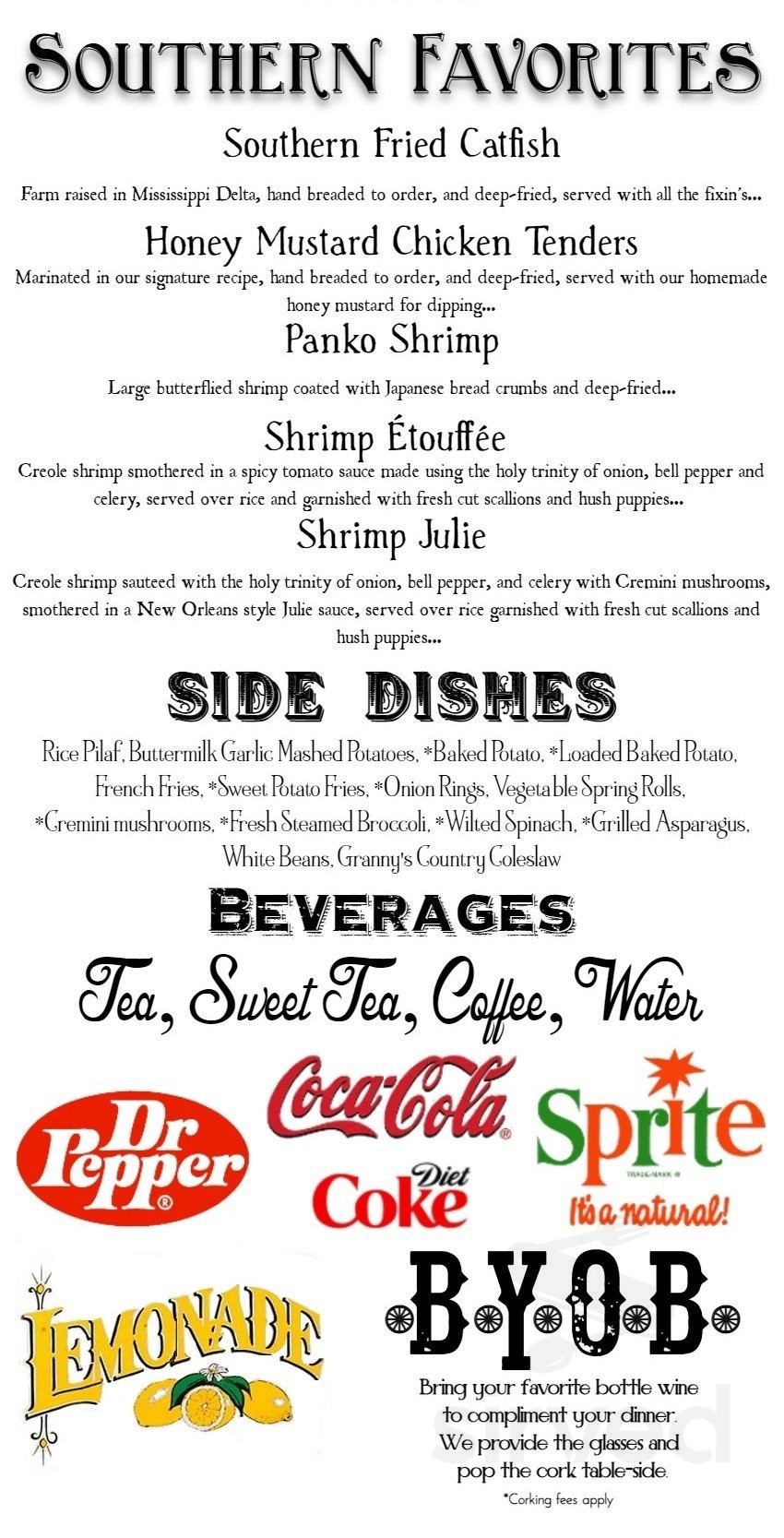 Samuel's on the Square menu in Waverly, Tennessee, USA