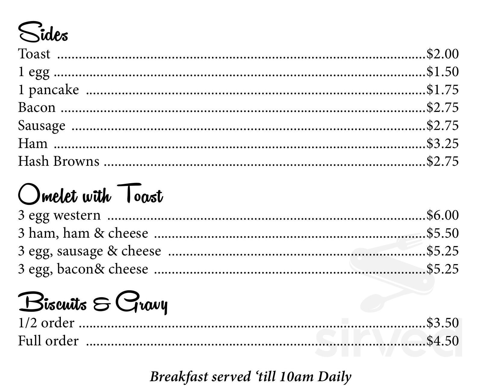 Wheeler's Cafe menu in Seaton, Illinois, USA