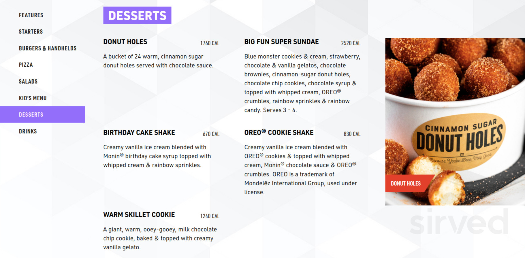 Main Event Knoxville menu in Knoxville, Tennessee, USA