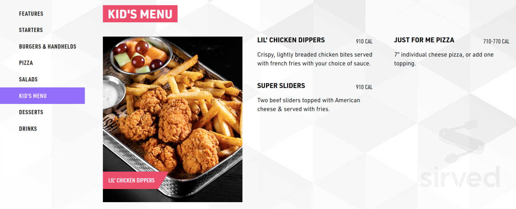 Main Event Knoxville menu in Knoxville, Tennessee, USA