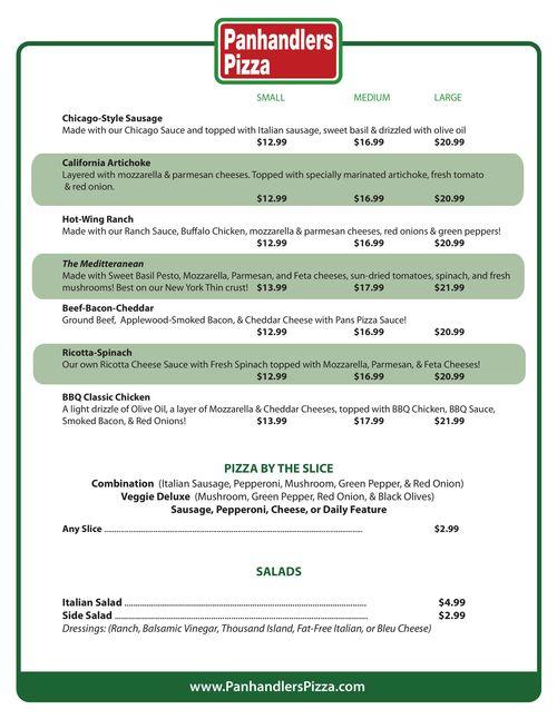 Panhandler's Pizza - Fort Collins, CO menu in Fort Collins, Colorado, USA